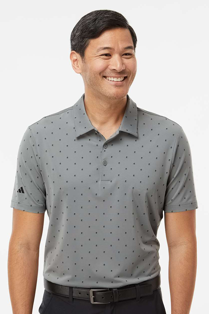 Adidas A574 Mens Grey/Black Pine Tree Moisture Wicking Short Sleeve ...