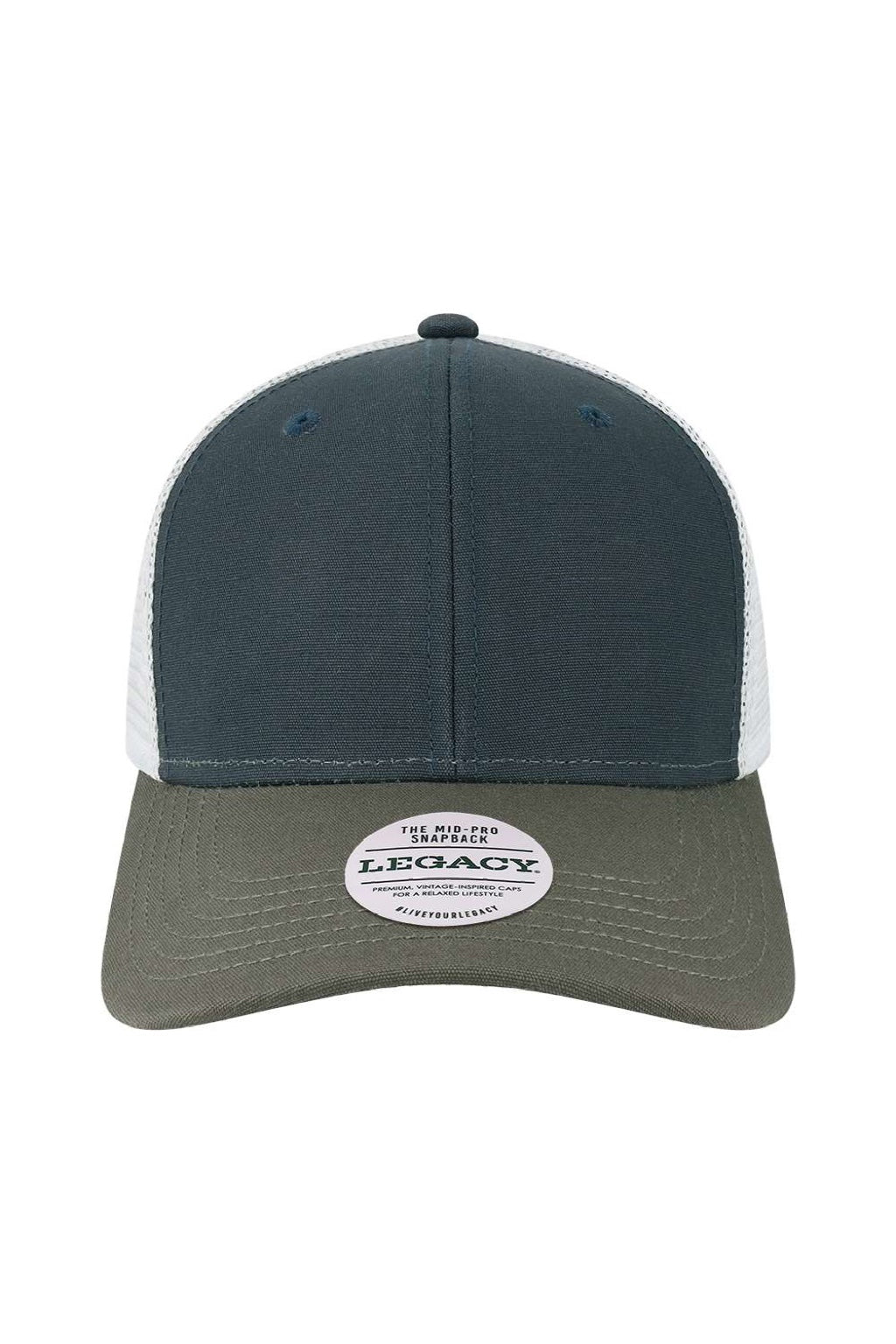 Legacy Hats MPS Mens Navy Blue/Dark Grey/Silver Grey Mid Pro Snapback ...
