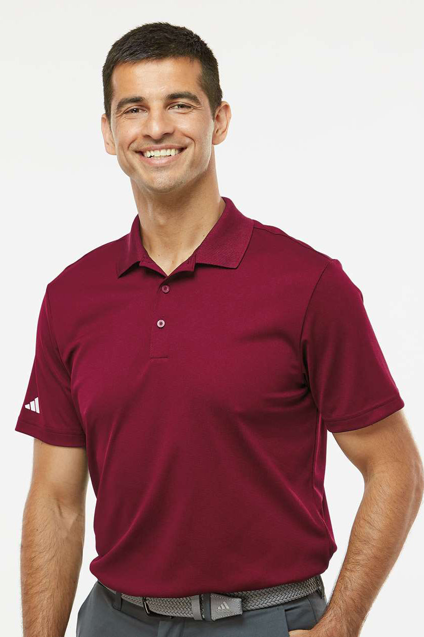 Adidas A430 Mens Collegiate Burgundy UV Protection Short Sleeve Polo ...