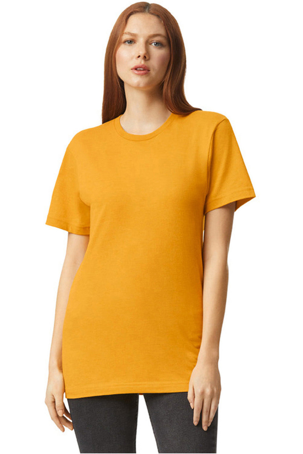 American Apparel 2001CVC Mens Heather Mustard Yellow CVC Short Sleeve ...