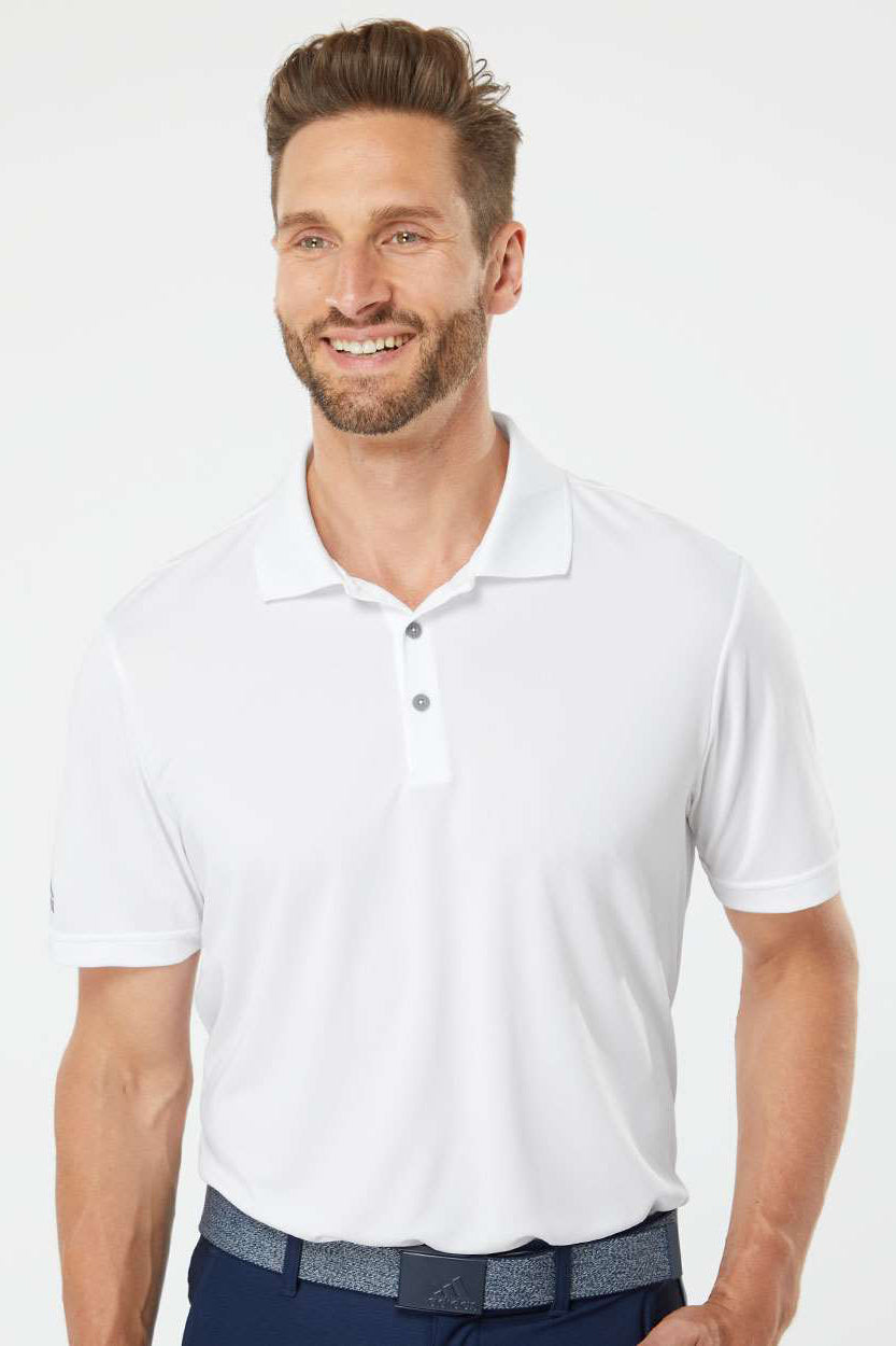 Adidas A230 Mens White Performance UPF 50+ Short Sleeve Polo Shirt ...