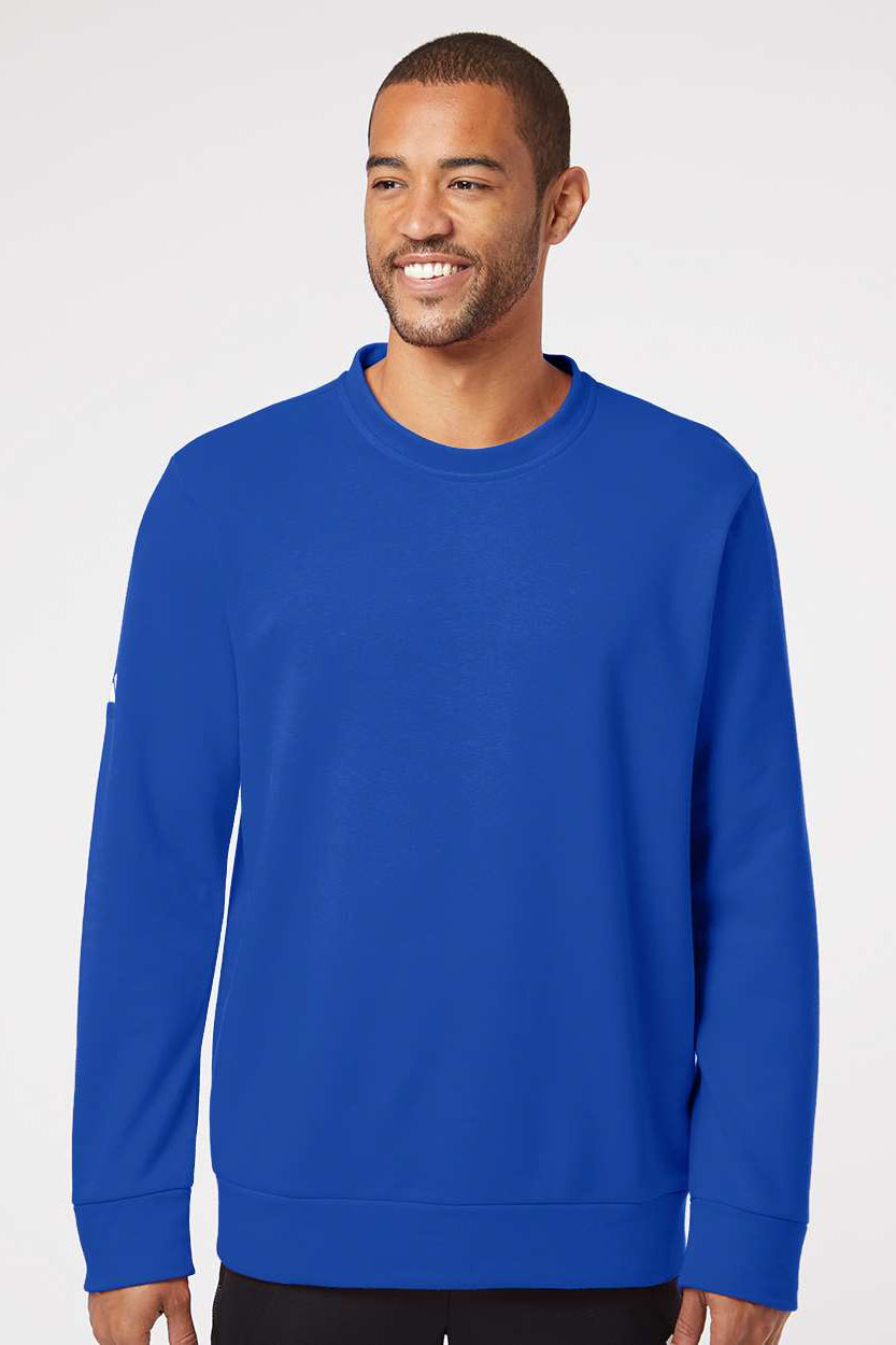 Adidas A434 Mens Collegiate Royal Blue Fleece Crewneck Sweatshirt ...