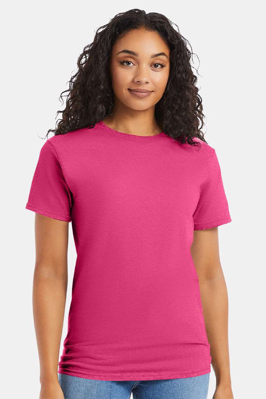 Hanes 5280 Mens Wow Pink ComfortSoft Essential-T Short Sleeve Crewneck ...
