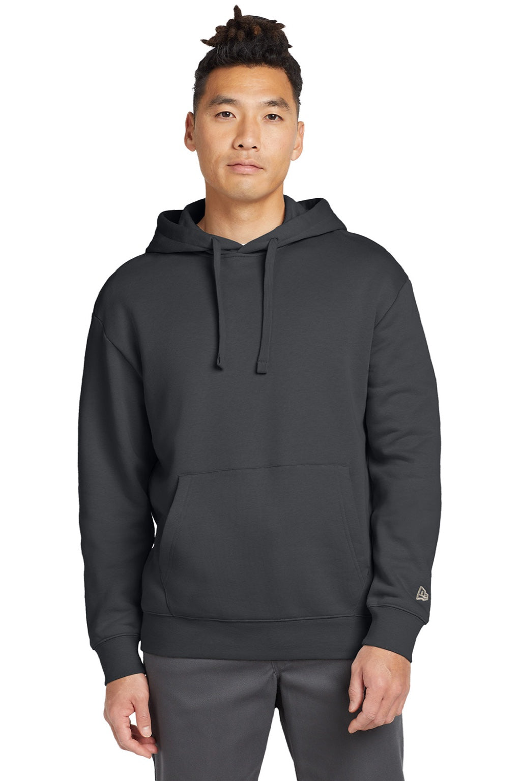 New Era NEA525 Mens Graphite Grey Heritage Fleece Hooded Sweatshirt ...