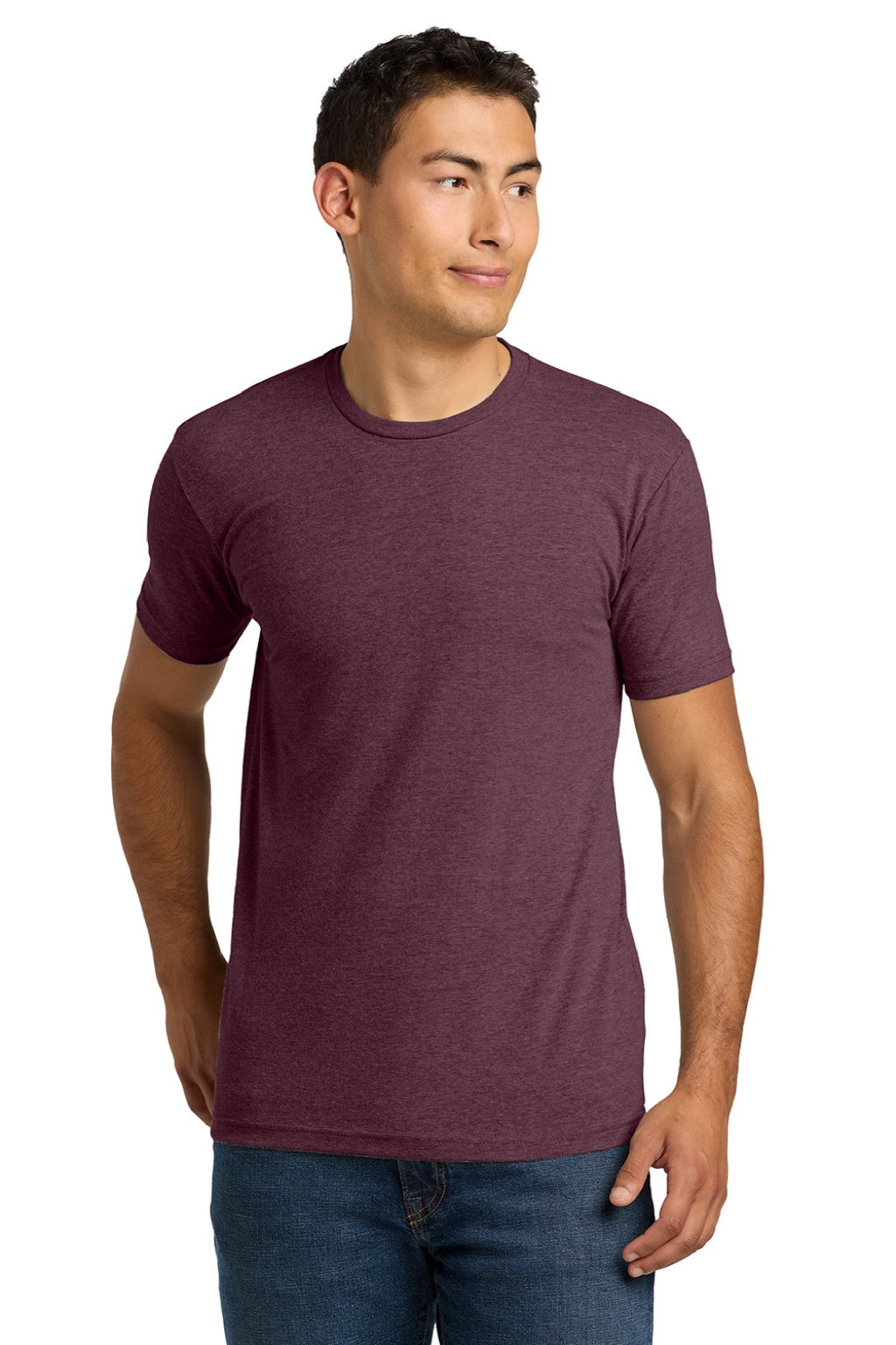 Next Level NL6210/6210 Mens Heather Maroon CVC Jersey Short Sleeve ...