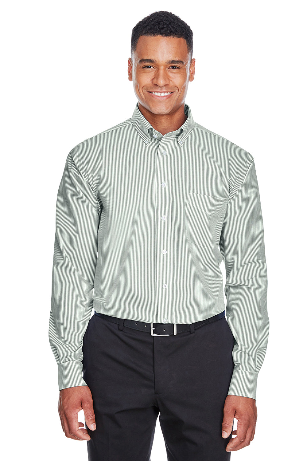 Devon & Jones D645 Mens Dill Green Crown Woven Collection Wrinkle ...