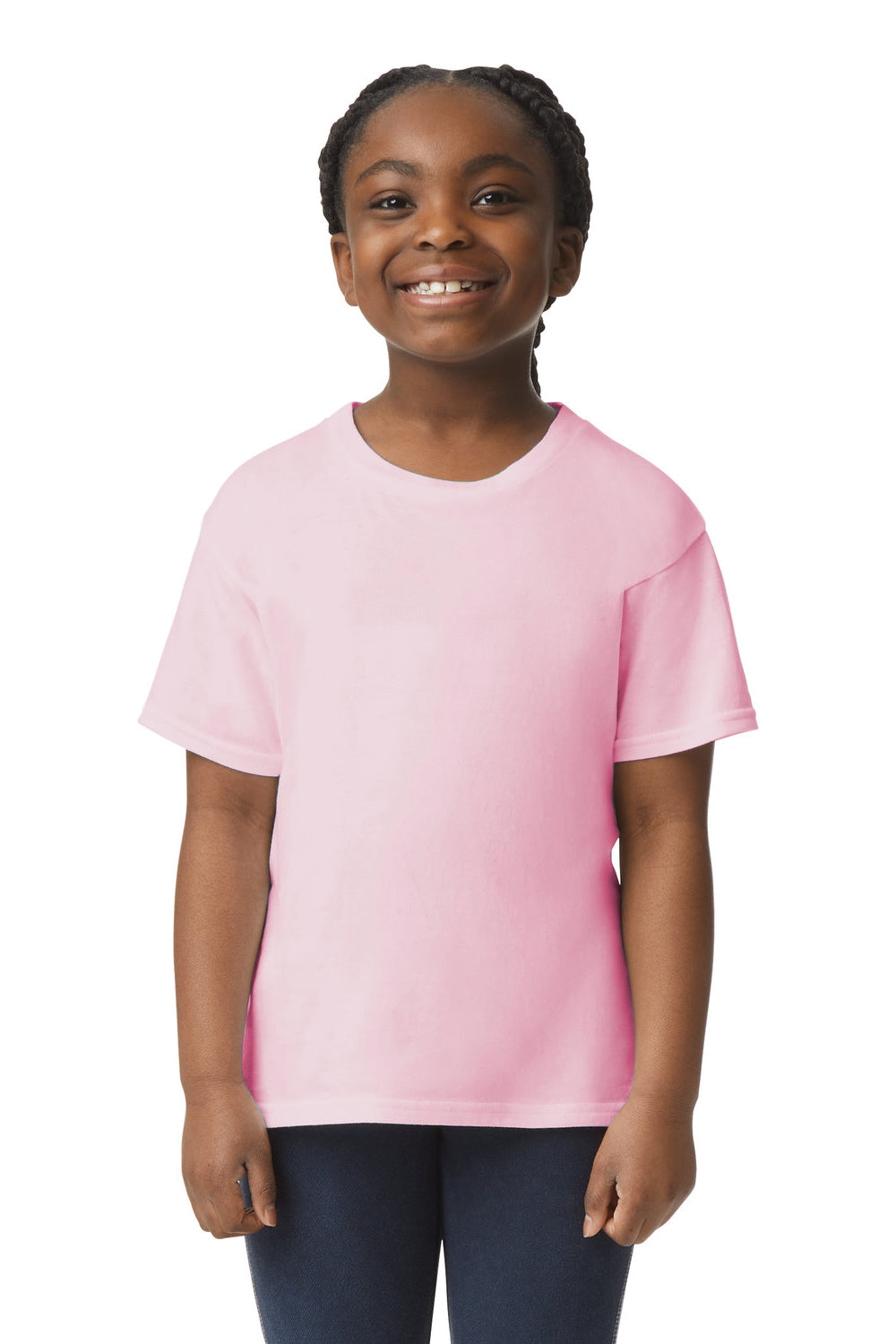 Gildan 64000B Youth Light Pink Softstyle Short Sleeve Crewneck T-Shirt ...