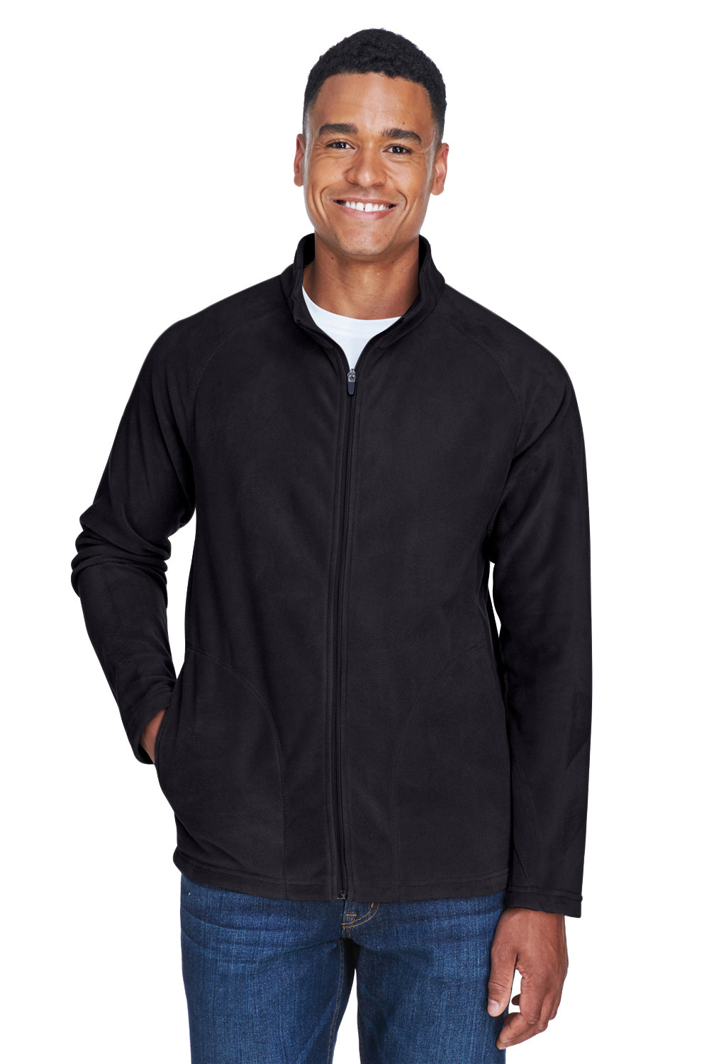 Team 365 TT90 Mens Black Campus Pill Resistant Microfleece Full Zip ...